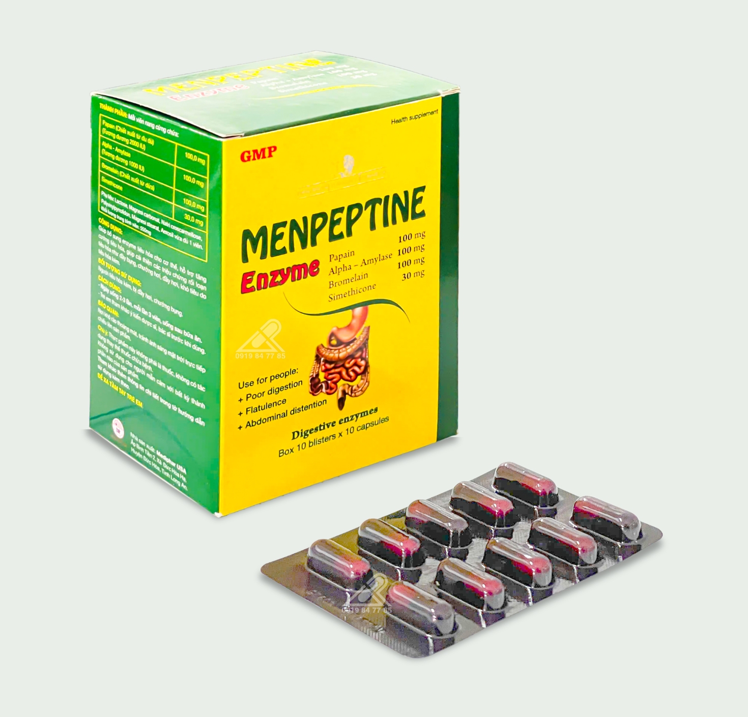 Menpeptine® Enzyme | Men Tiêu Hóa |【Hộp 100 Viên】