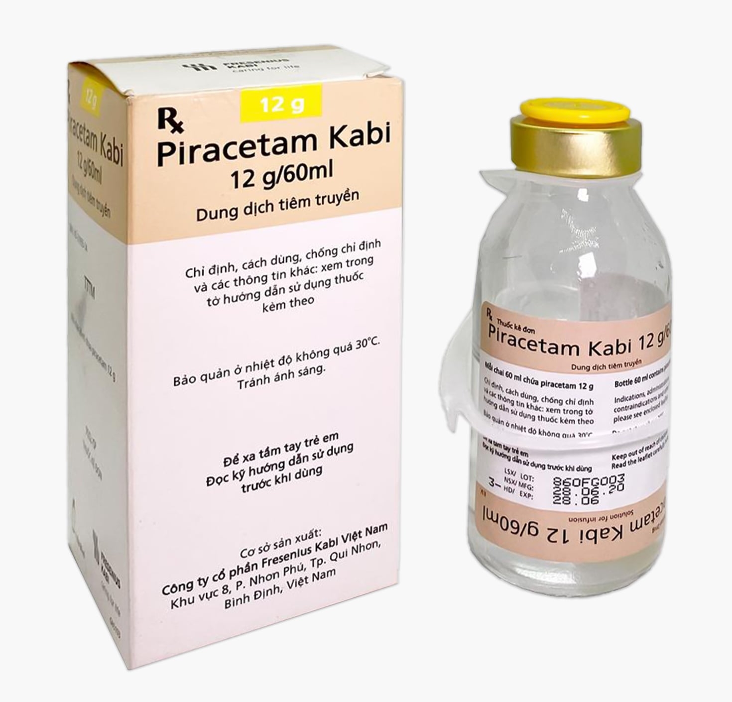 Piracetam Kabi 12g/60ml | Dung Dịch Tiêm Truyền