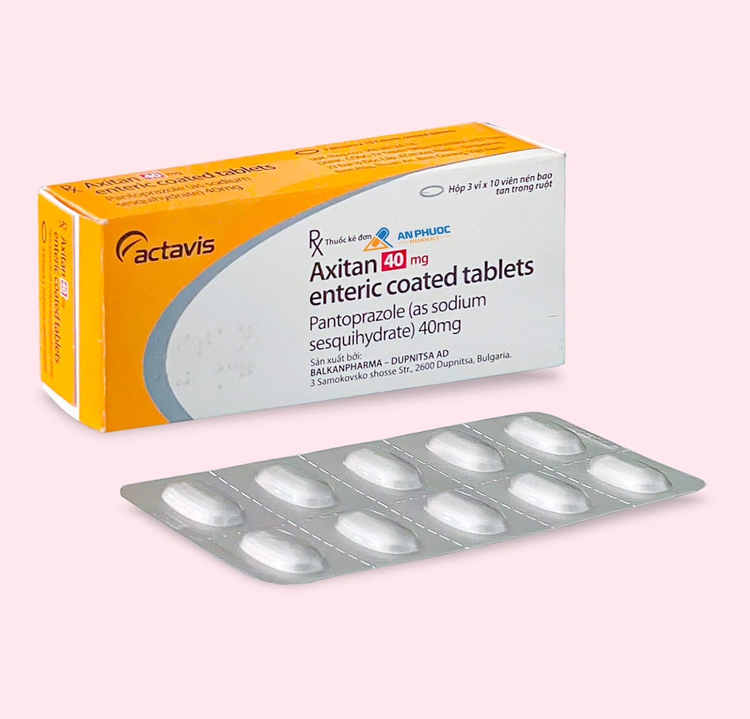 Thuốc Axitan® 40mg | Pantoprazole |【Hộp 30 viên】