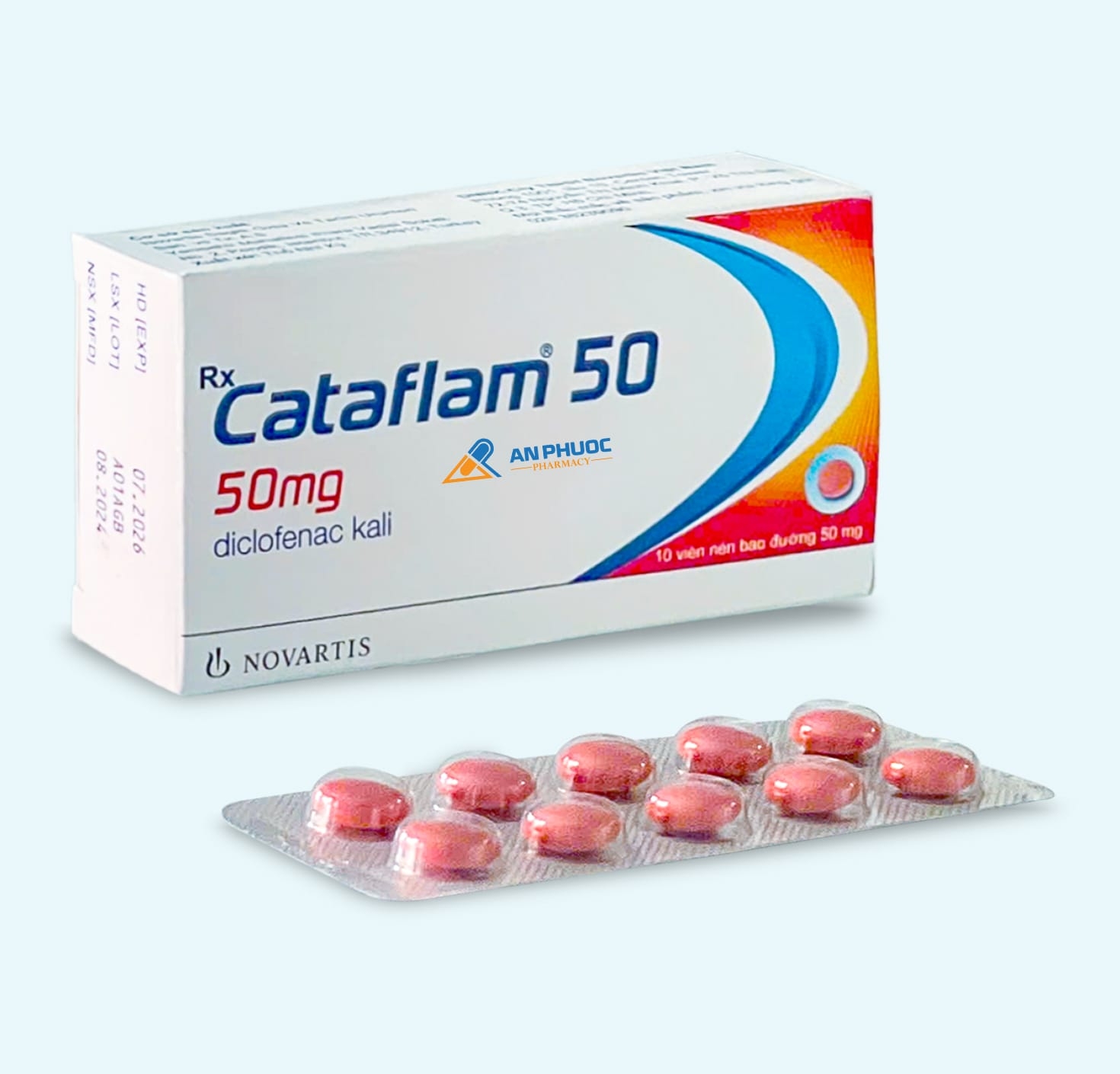 Thuốc Cataflam® 50mg | Diclofenac Kali |【Hộp 10 viên】