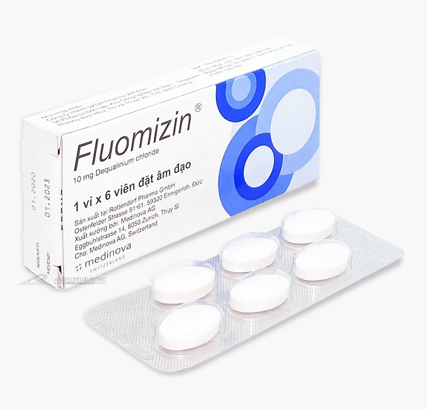 Thuốc Fluomizin® 10mg【Hộp/6 viên】| Dequalinium Chloride