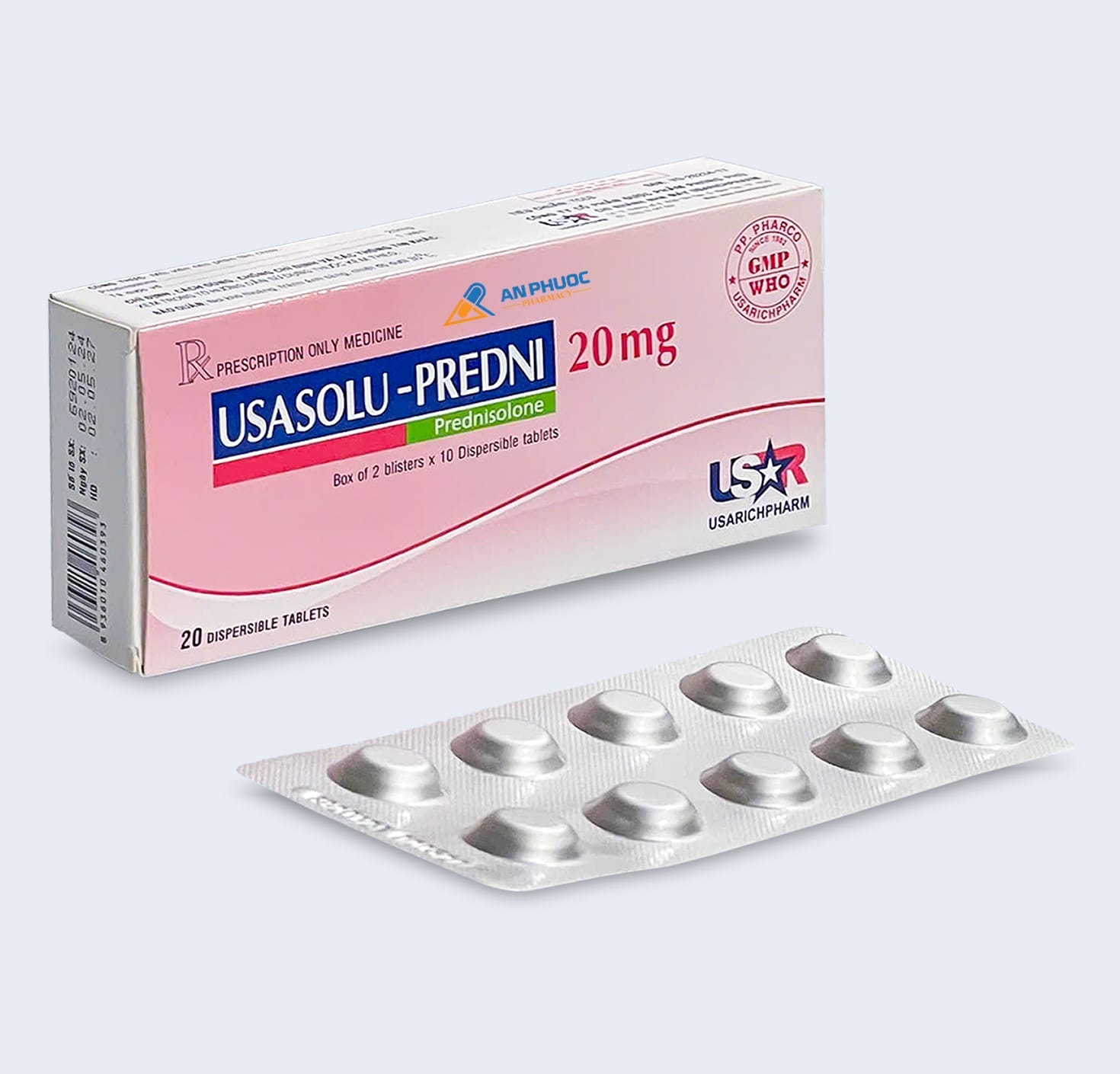 Thuốc usasolu-predni® 20mg | Prednisolone |【Hộp 20 viên】