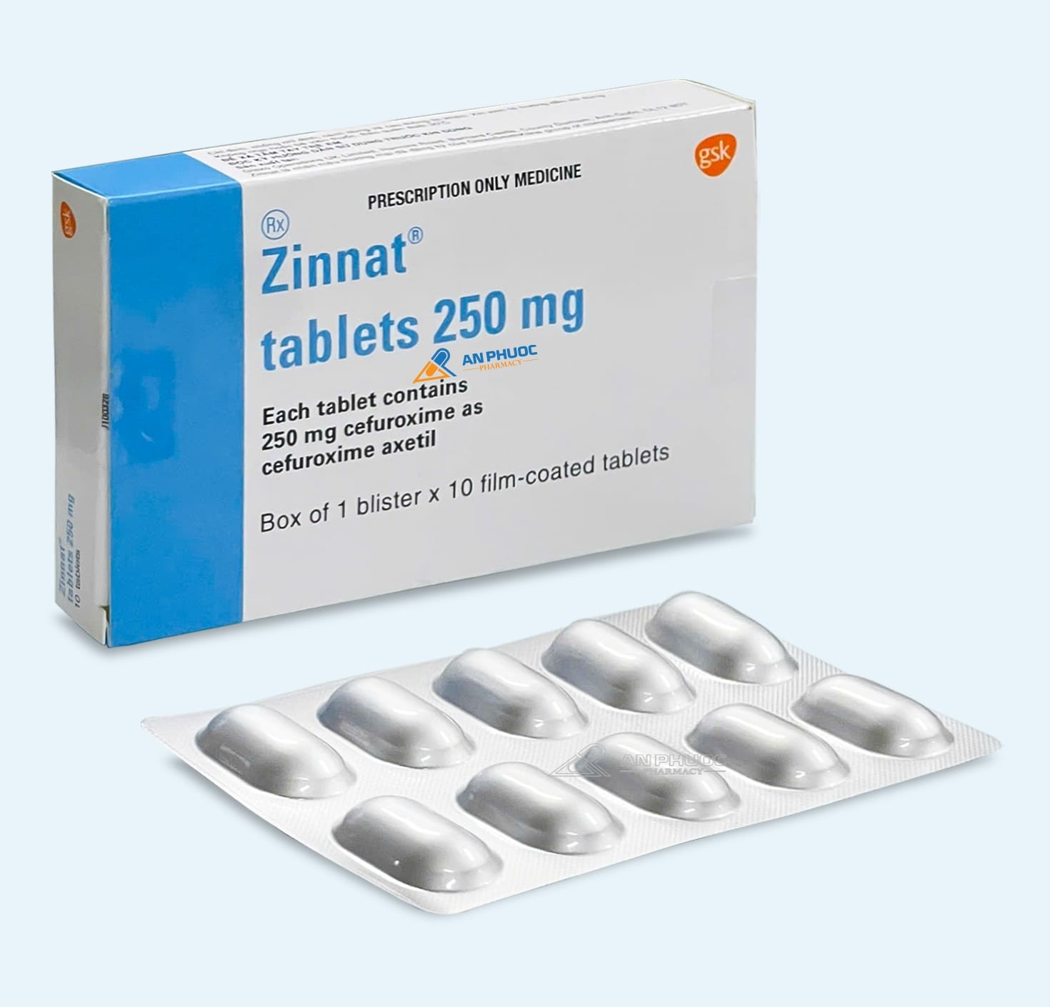 Thuốc Zinnat® 250mg | Cefuroxime |【Hộp 10 viên】